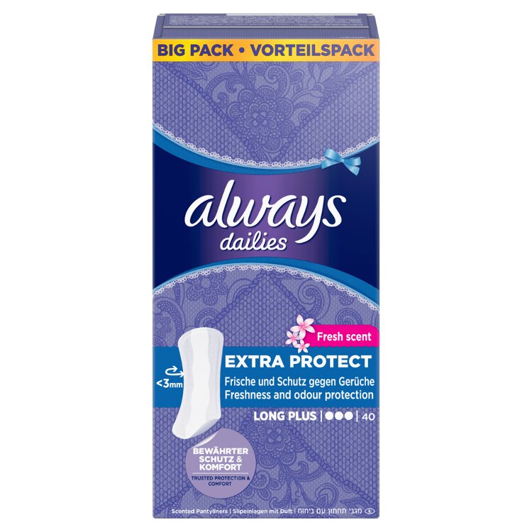 Always Dailies Extra Protect Long Plus Fresh Scent Big Pack köp online ...